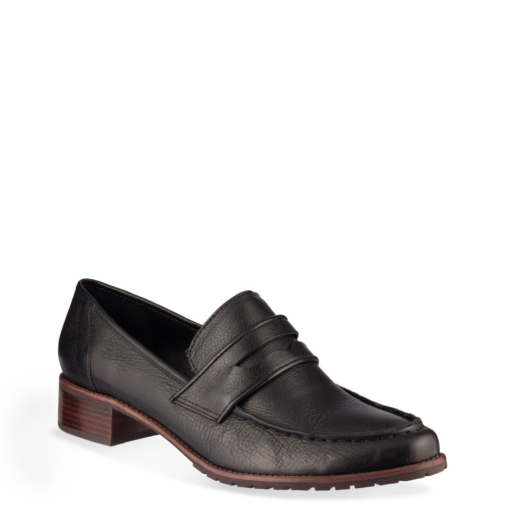 Mocassim salto baixo Preto