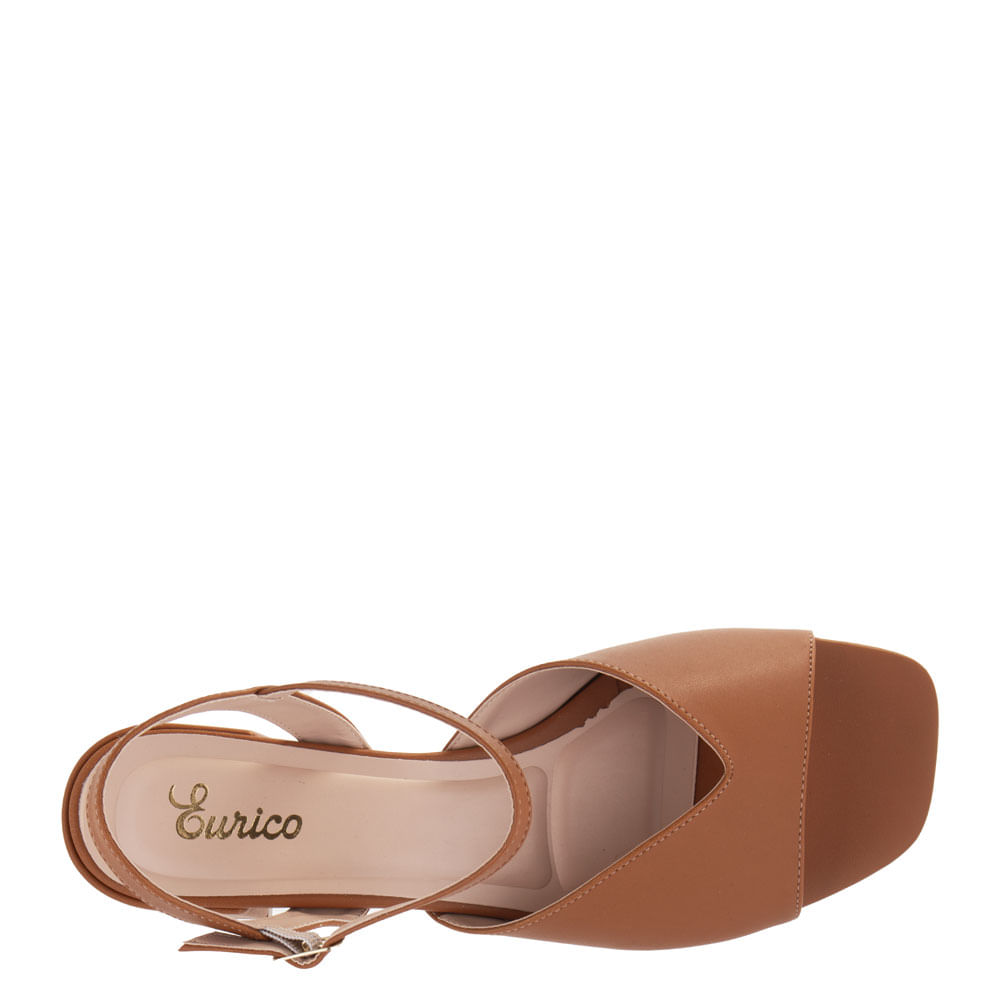 Sandália salto baixo Caramelo